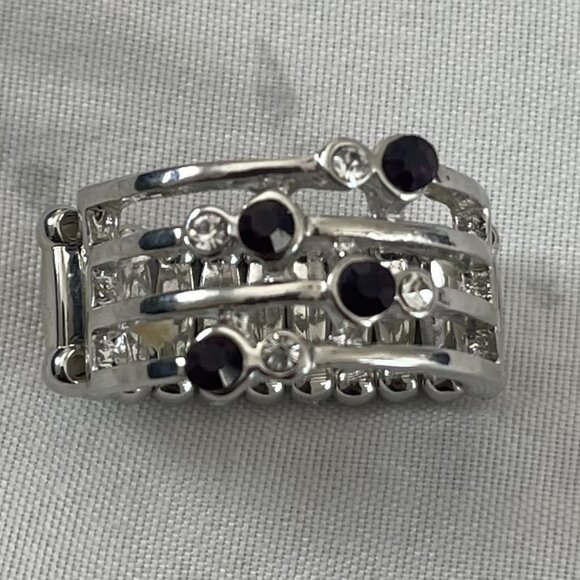 Jewelry | Adjustable Silver Ring With Diamond And Maroon Gems Brand New ...